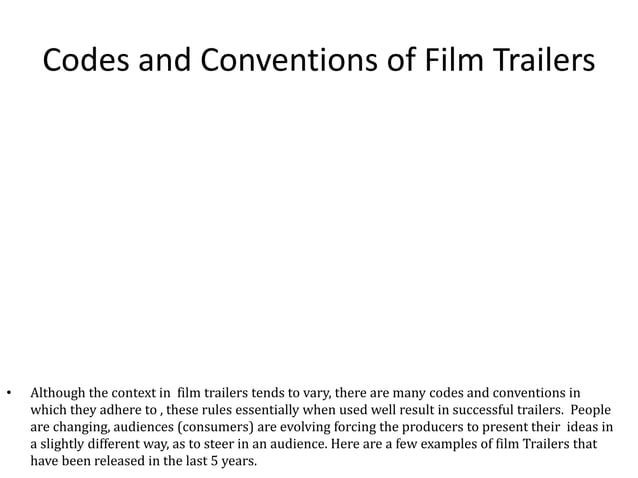 Codes and conventions of trailers, posters, magazine covers | PPT