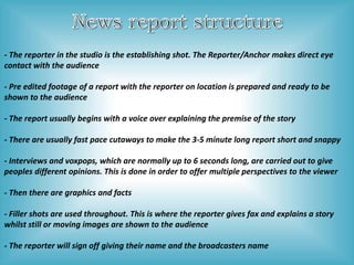Codes and conventions of tv news | PPTX