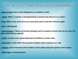 Codes and conventions of tv news | PPTX