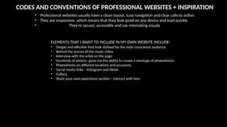 codes and conventions of website = kiss from a rose.pptx