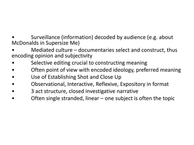 Codes and Conventions of a Documentary | PPT