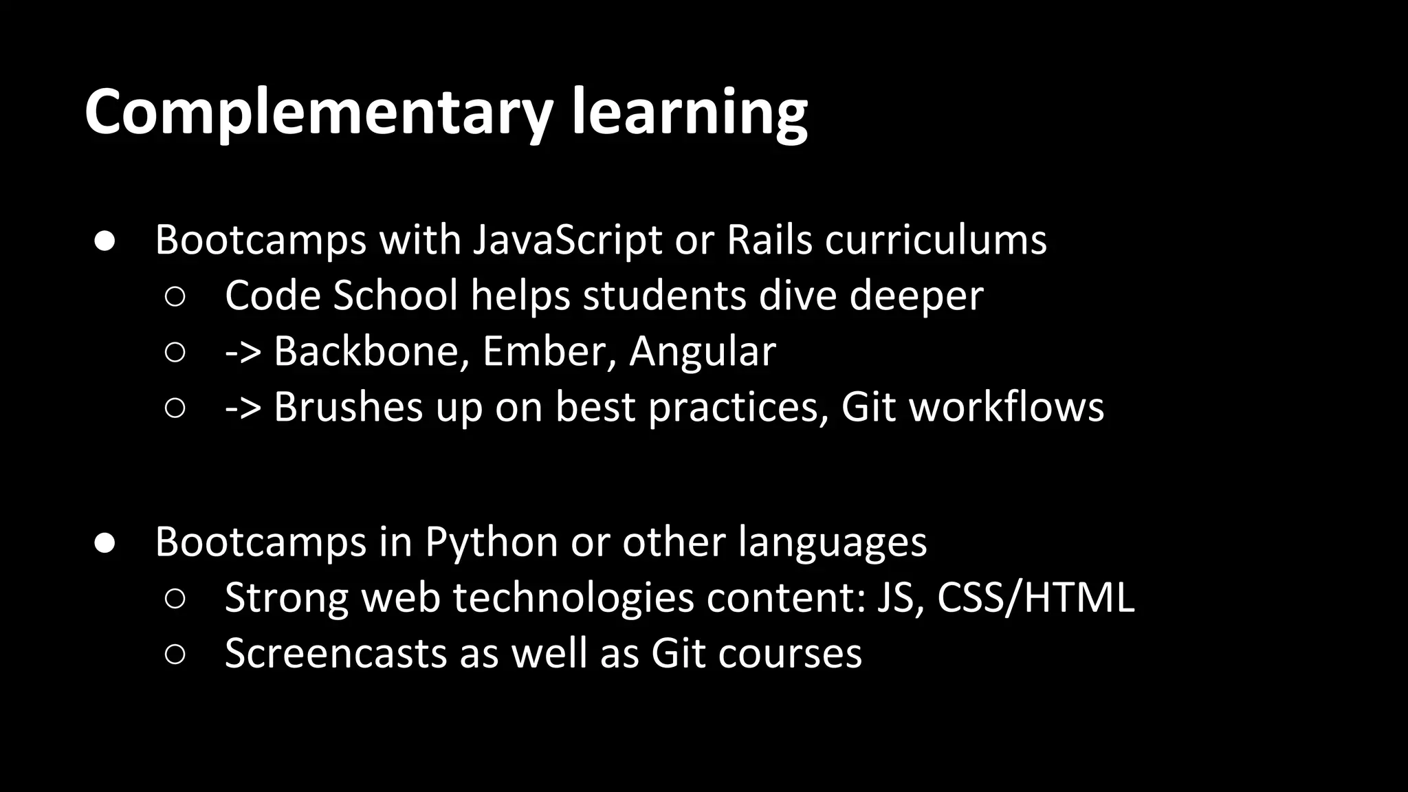 Code School For Coding Bootcamps Ppt