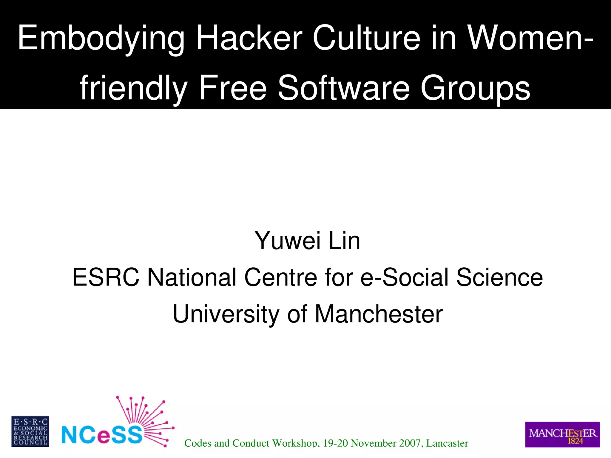 Embodying Hacker Culture in Women-friendly Free Software Groups | PDF | Computer Software and ...
