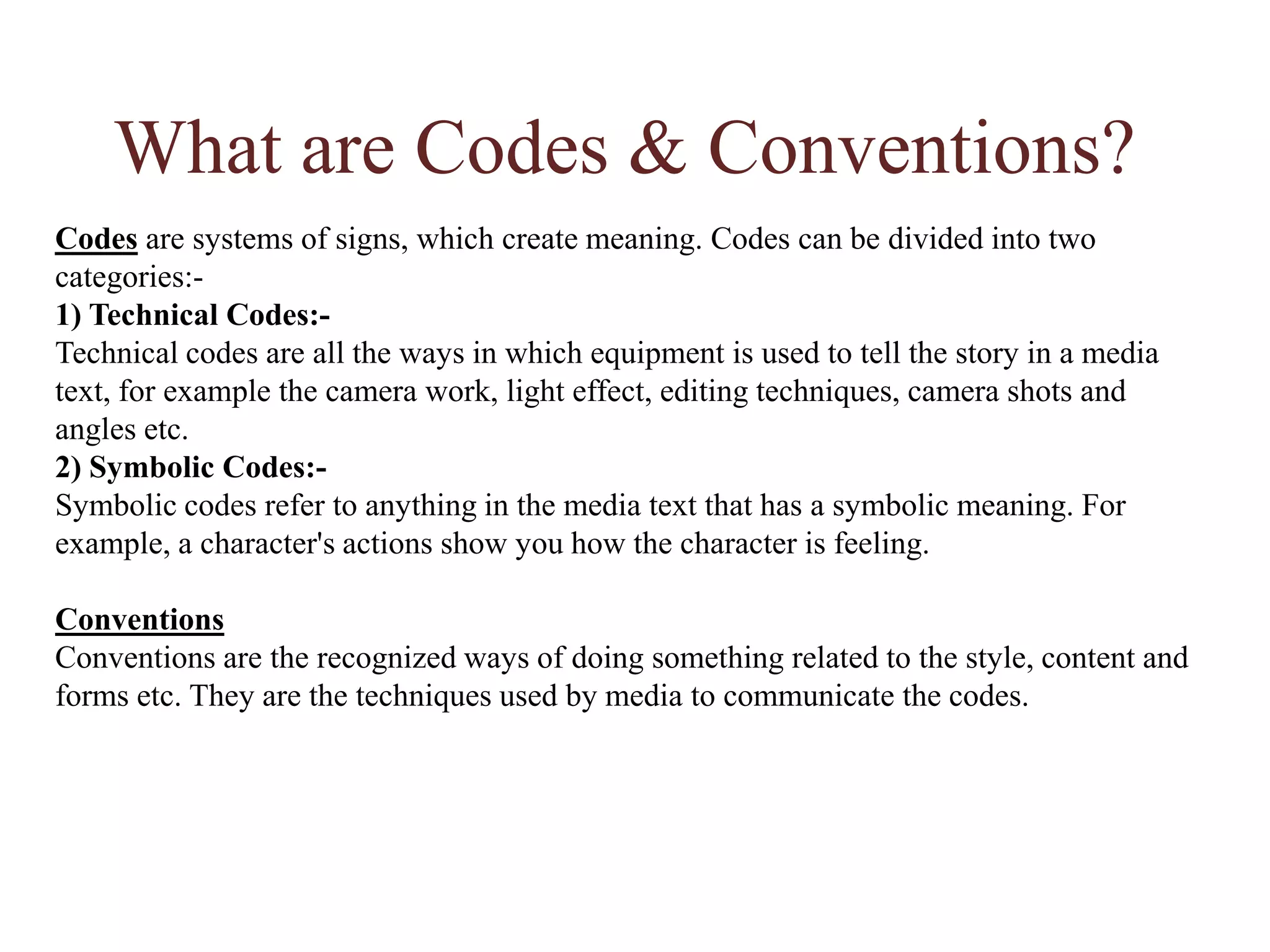 Codes & conventions | PPTX