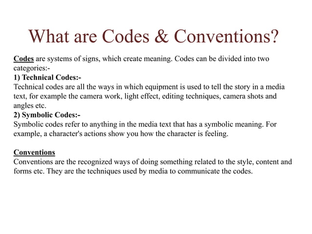 Codes & conventions | PPT