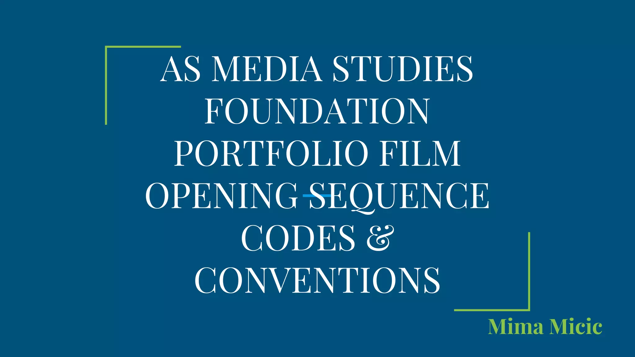 Film Opening Sequence Codes & Conventions | PPT