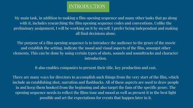 Film Opening Sequence Codes & Conventions | PPT