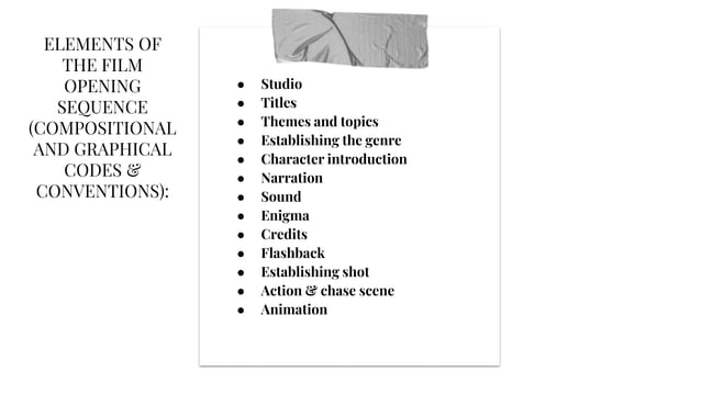 Film Opening Sequence Codes & Conventions | PPT