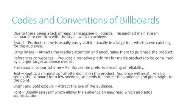 Codes & Conventions - Billboards | PPT