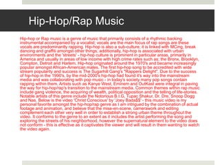 Codes&Conventions of Music Genres | PPT