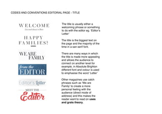 codes and conventions - editorial page | PDF