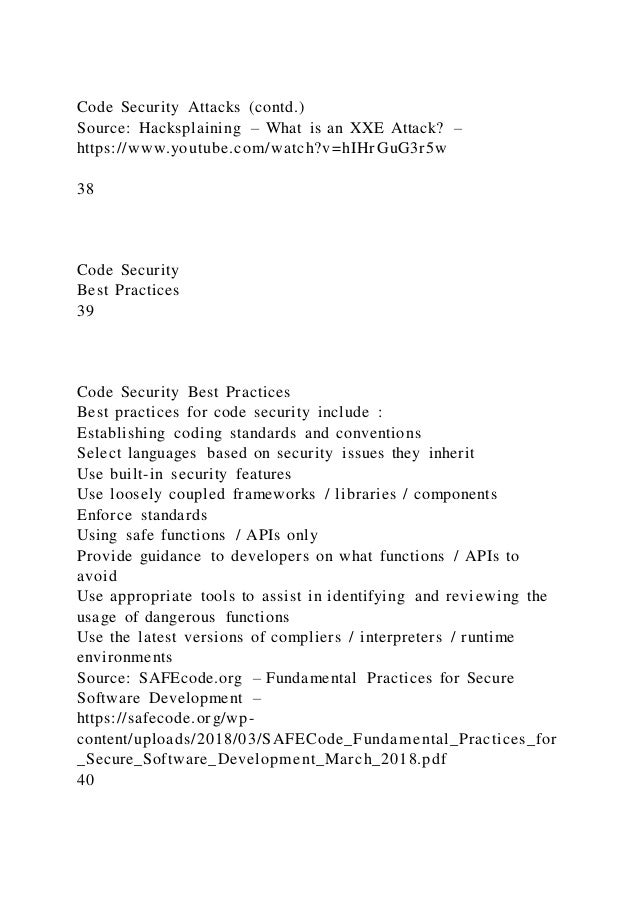 Code Security – Issues and Best Practices1Outline | PDF