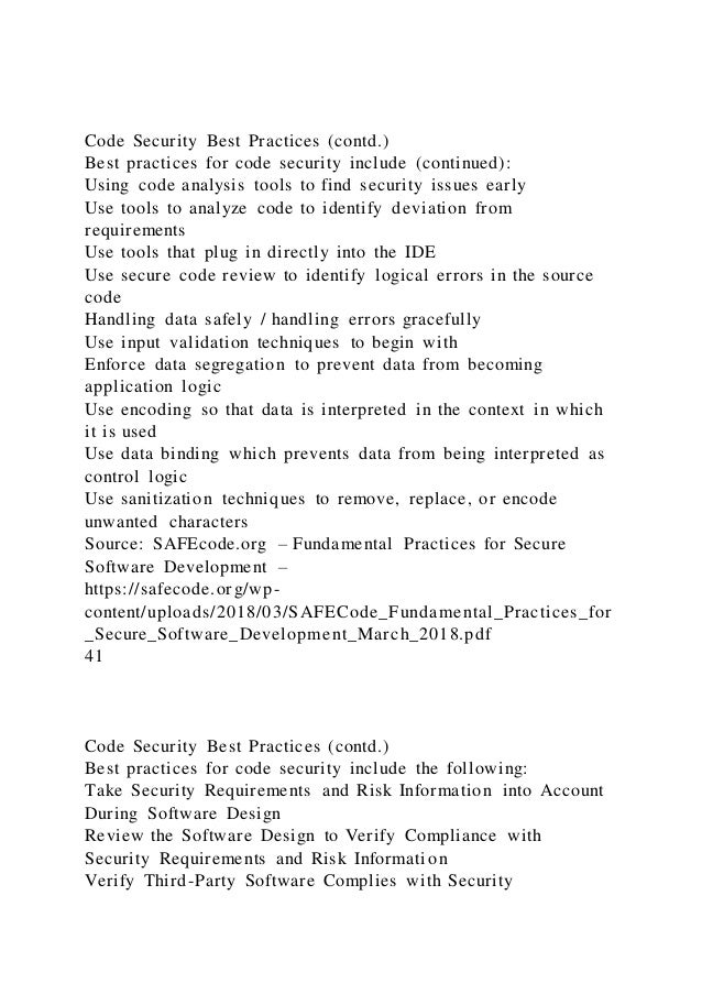 Code Security Issues And Best Practices1outline Pdf