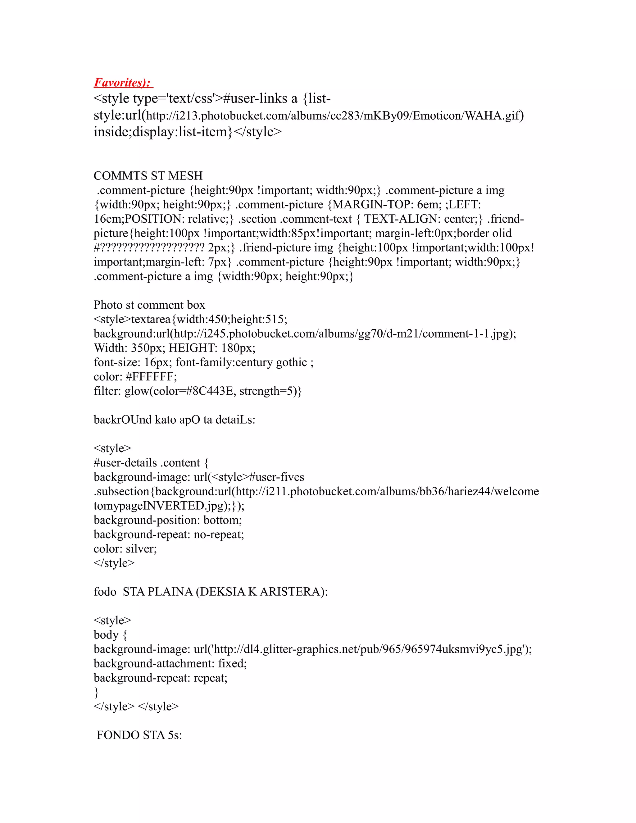 Codes For Hi5(1) | DOC