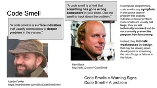 Code smell overview | PPTX