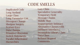 Code Smells: Farejando o código | PPT