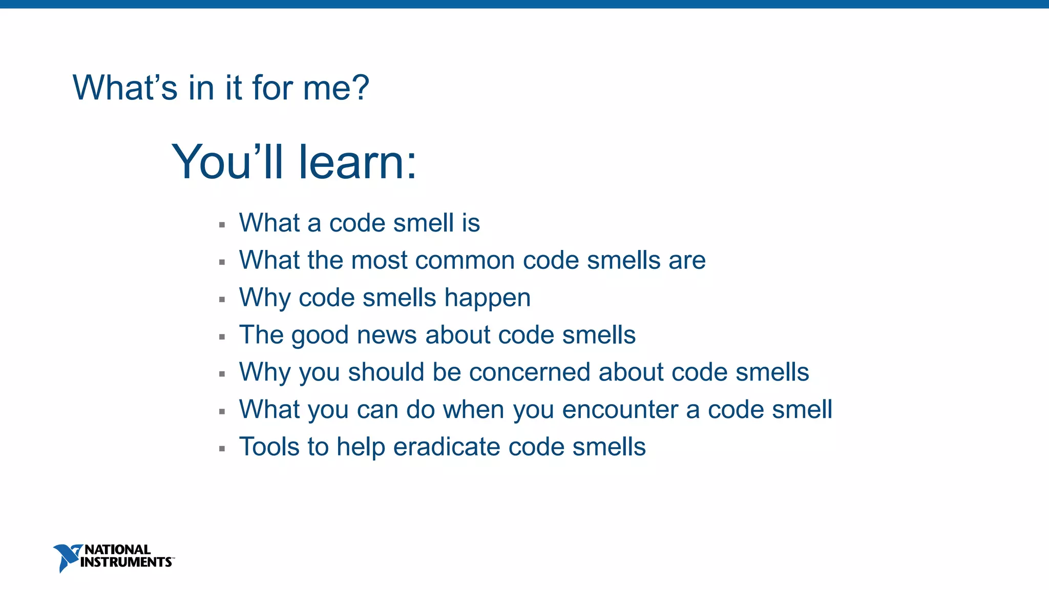 Code Smells Part 1: Basic Smells | PPT