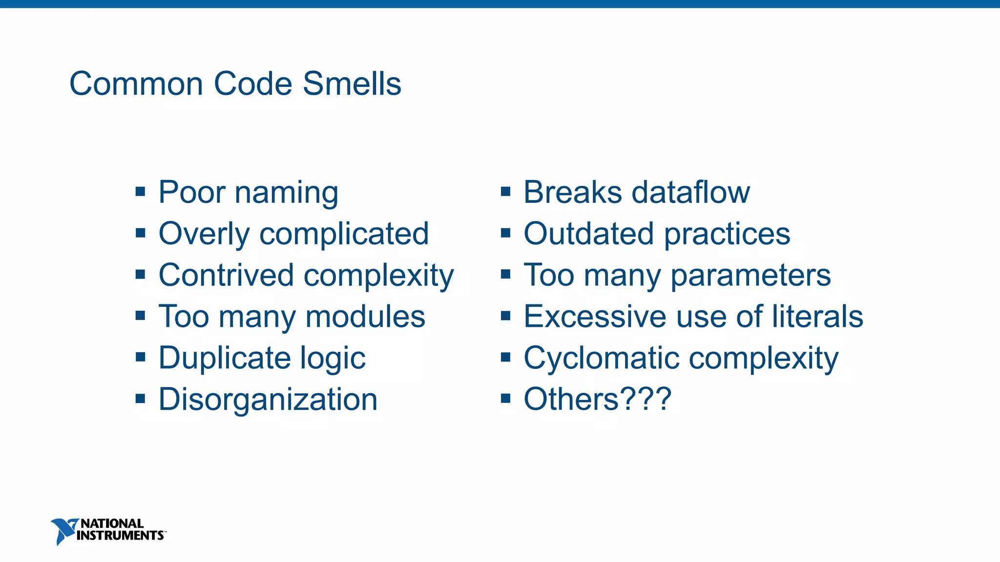 Code Smells Part 1: Basic Smells | PPTX
