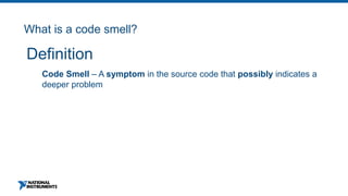 Code Smells Part 1: Basic Smells | PPTX