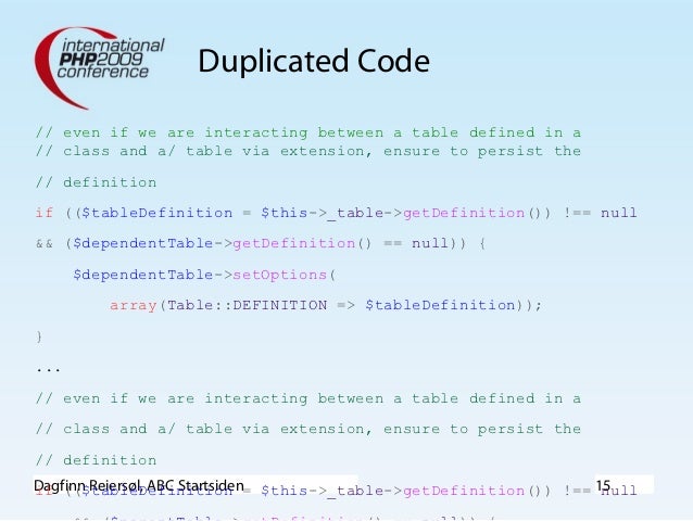 Code smells in PHP Code smells in PHP