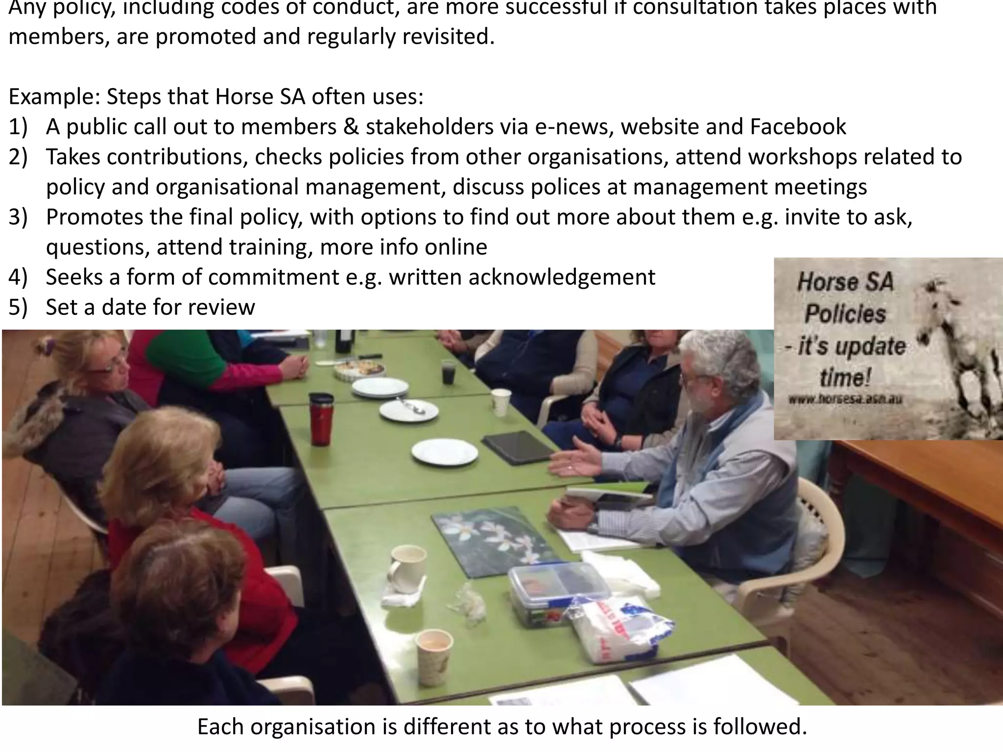 Horse SA codes of conduct + ideas for all horse clubs | PPTX
