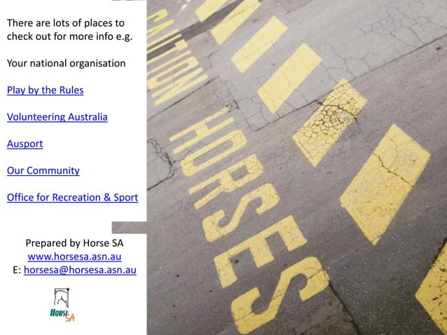 Horse SA codes of conduct + ideas for all horse clubs | PPTX | Equine ...