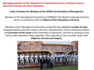 Horse SA codes of conduct + ideas for all horse clubs | PPTX