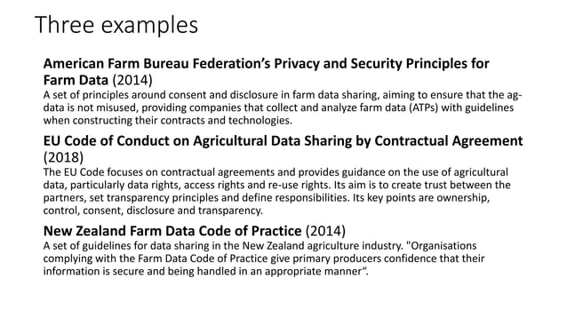 Codes of conduct for farm data sharing | PPT