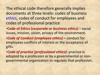 Codes of ethics | PPT