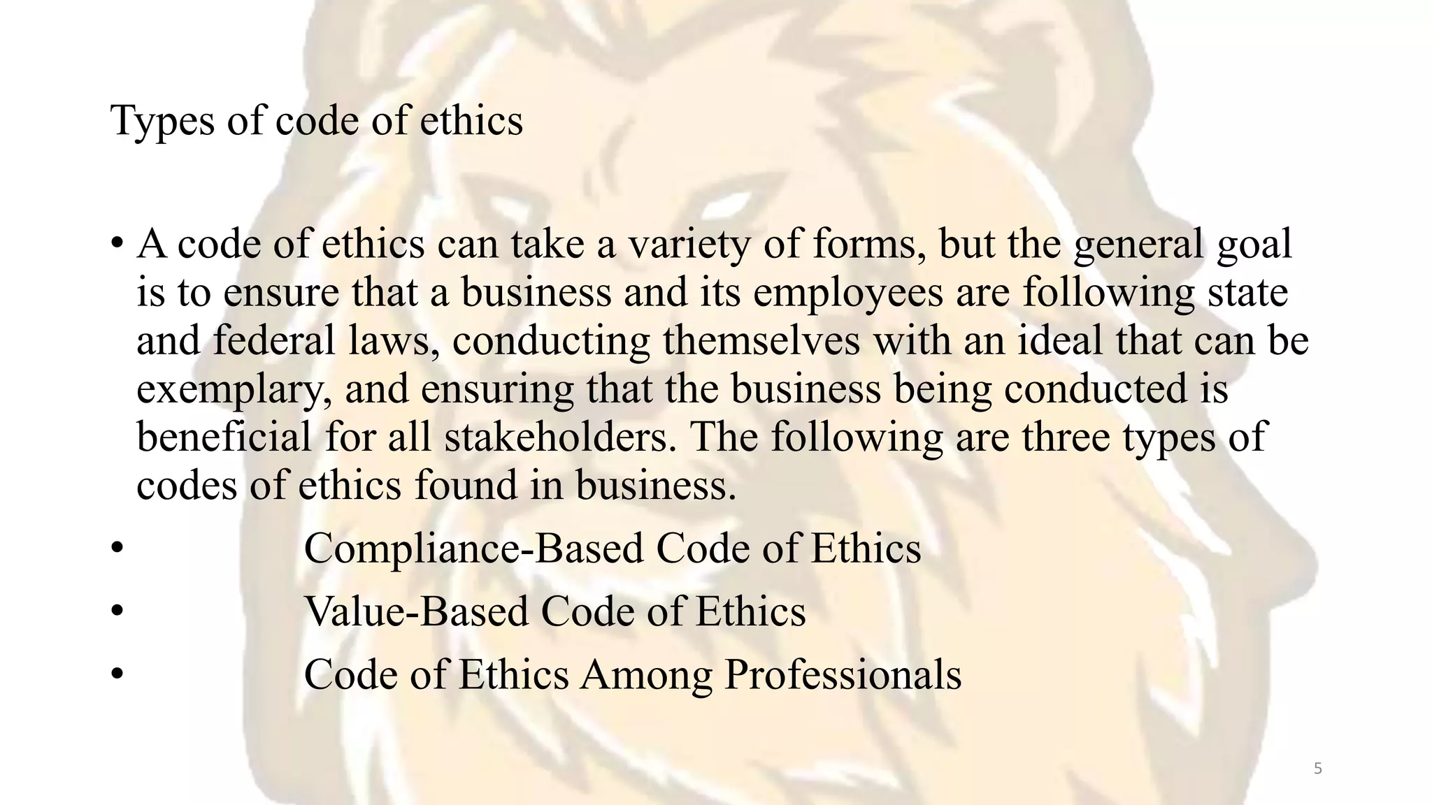 Codes of ethics | PPTX