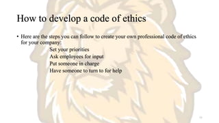 Codes of ethics | PPTX