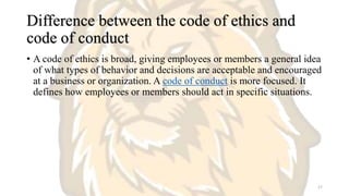 Codes of ethics | PPTX