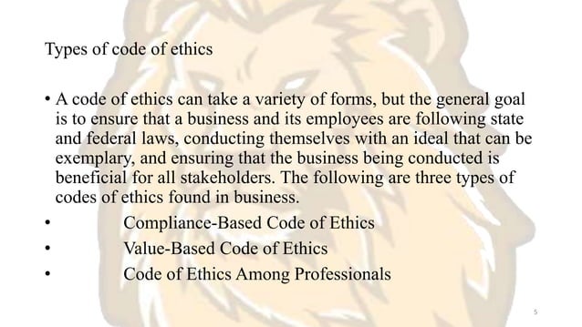 Codes of ethics | PPTX
