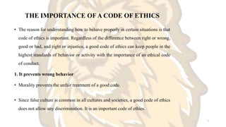 Codes of ethics | PPTX