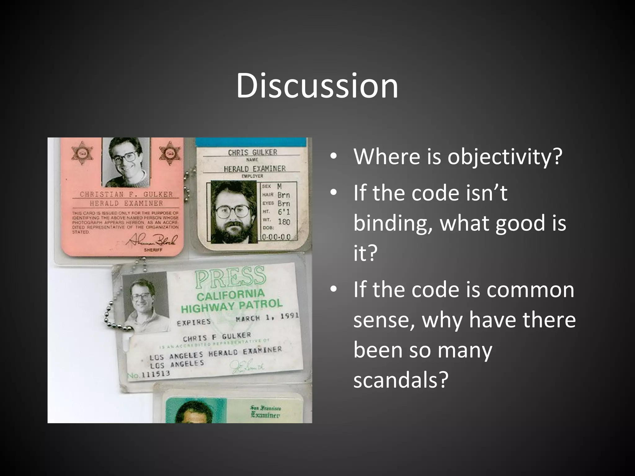 Journalistic Codes of Ethics | PPT