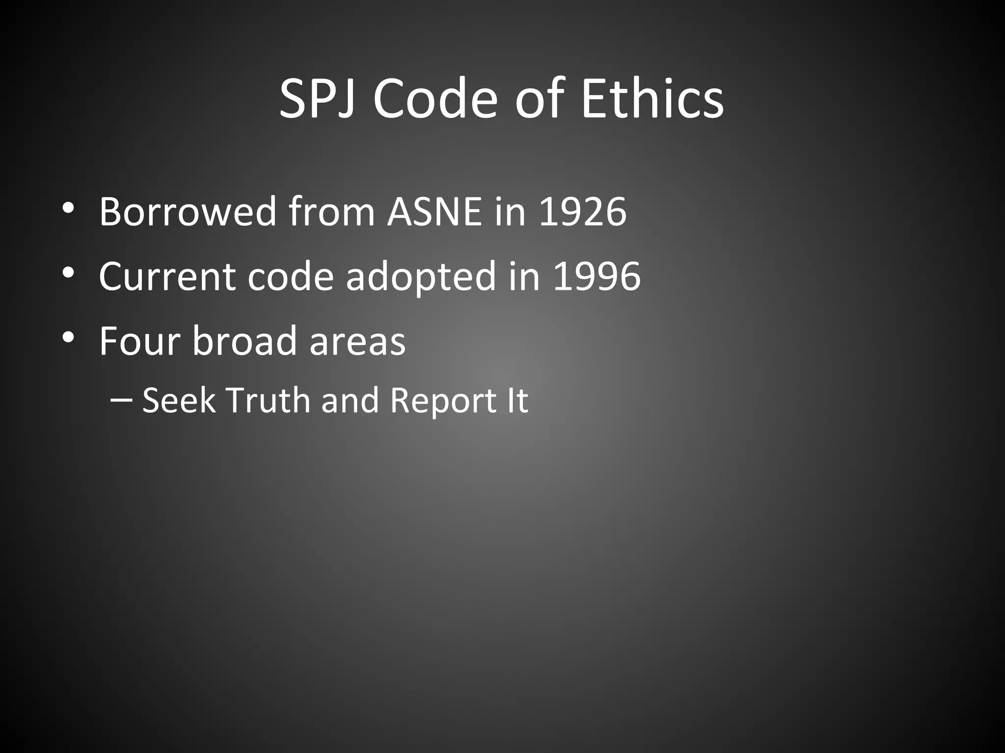 Journalistic Codes of Ethics | PPT