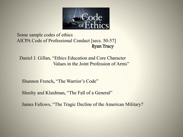 Codes of ethics m intro(1)(1) | PPT