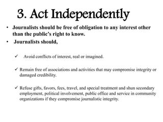 Codes of ethics for journalist in Sri Lanka | PPTX