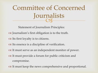 Codes of International Media Organizations | PPT