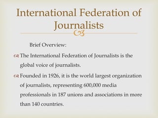 Codes of International Media Organizations | PPTX