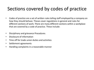Codes of practice | PPTX