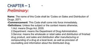 CODES ON SALES AND DISTRIBUTION OF DRUGS,.pptx
