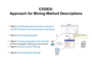 CODES: mining sourCe cOde Descriptions from developeErs diScussions ...