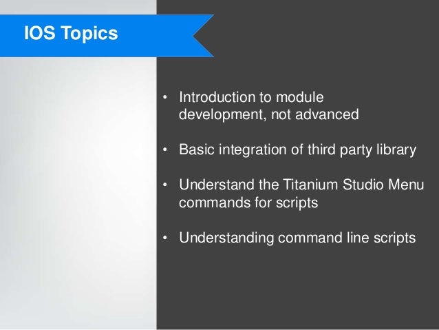 Introduction To Module Development With Appcelerator Titanium