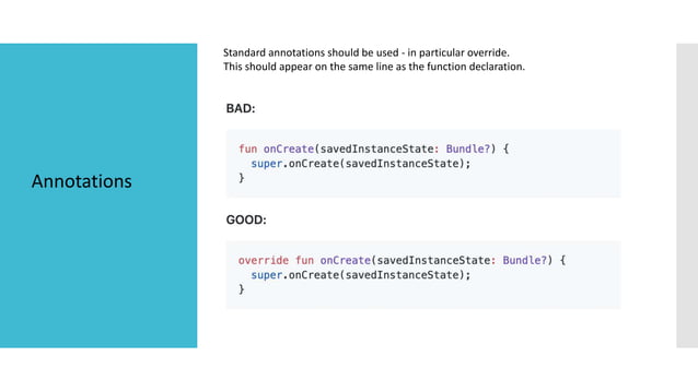 Kotlin Code style guidelines | PPT