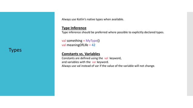 Kotlin Code style guidelines | PPT