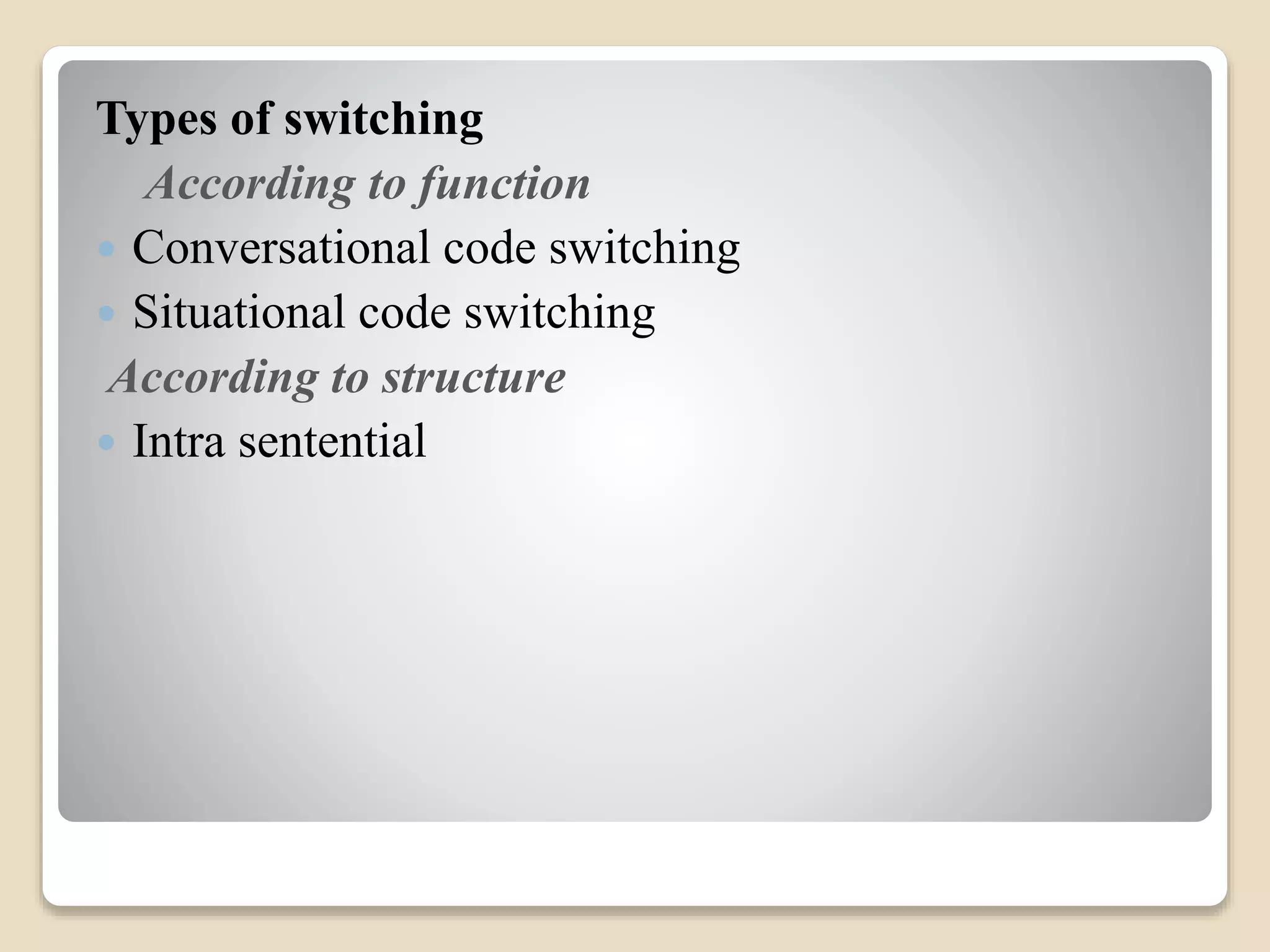 Code switching linguistic | PPT