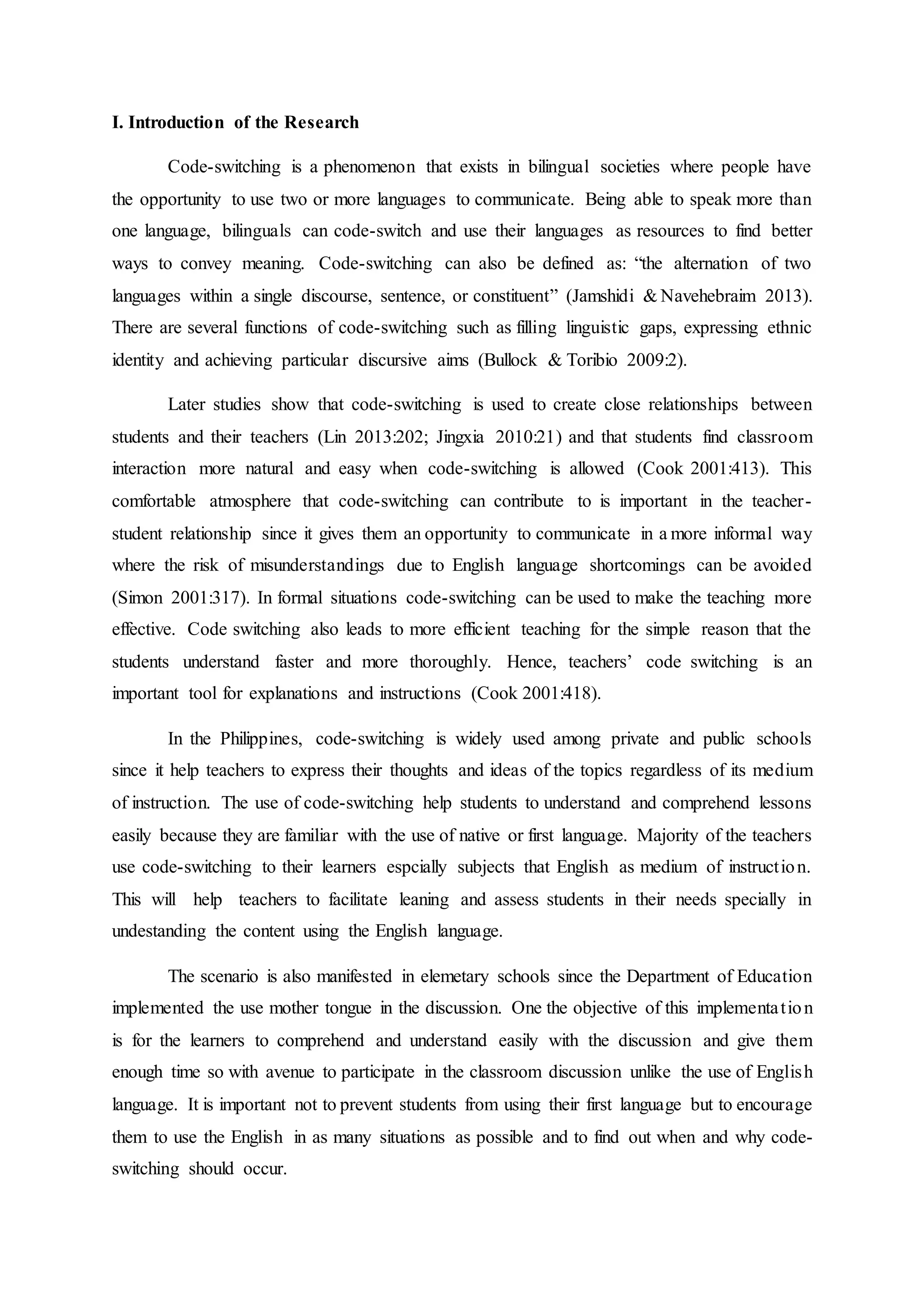 Code switching | DOCX