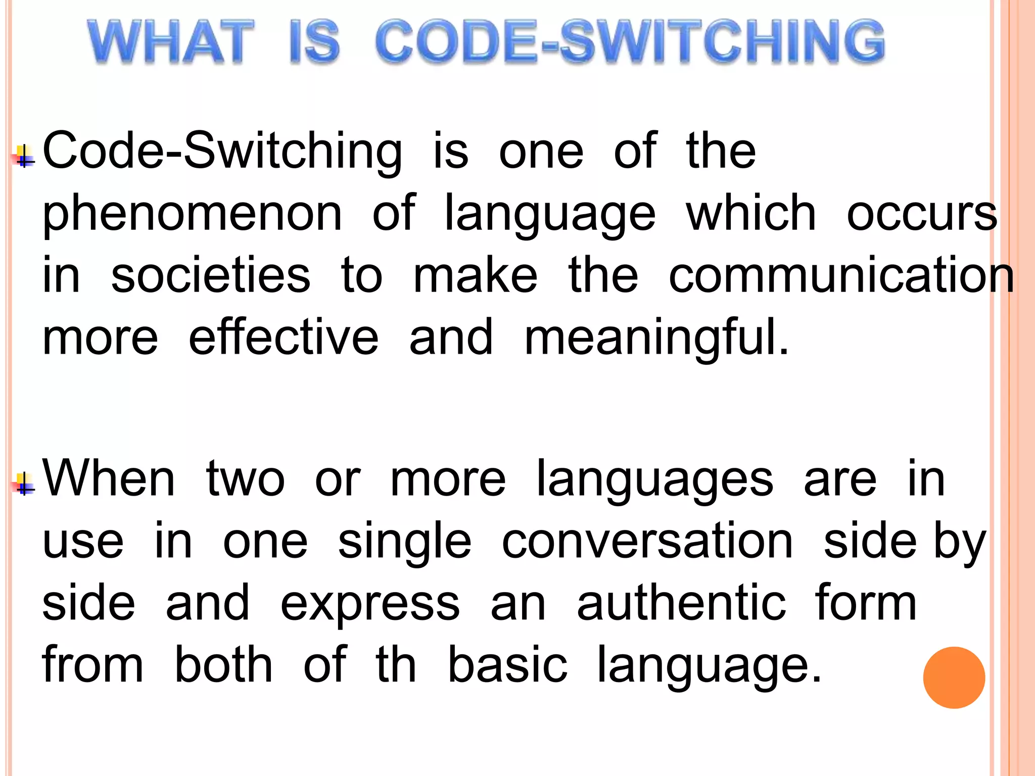 Code switching | PPTX
