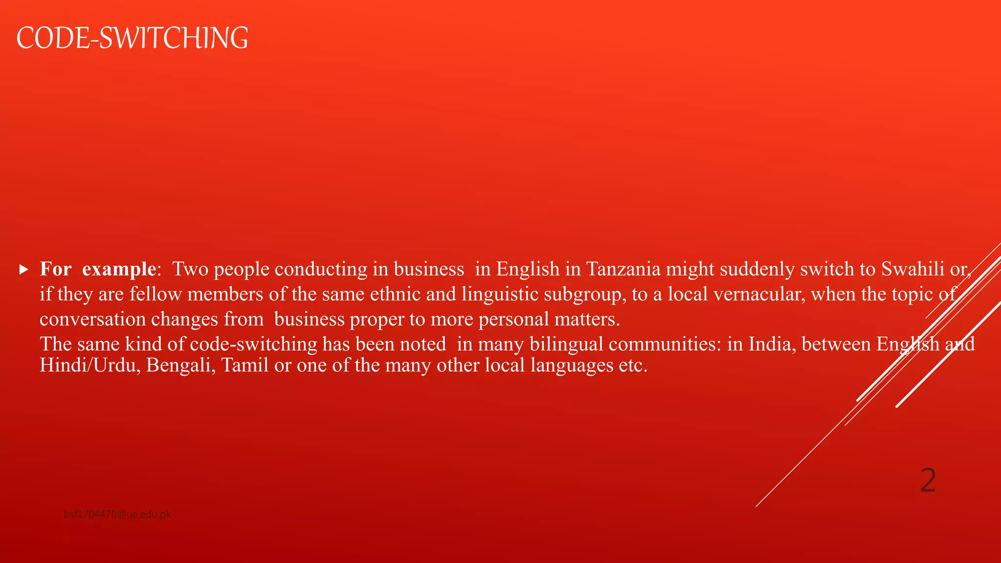 Code switching | PPTX